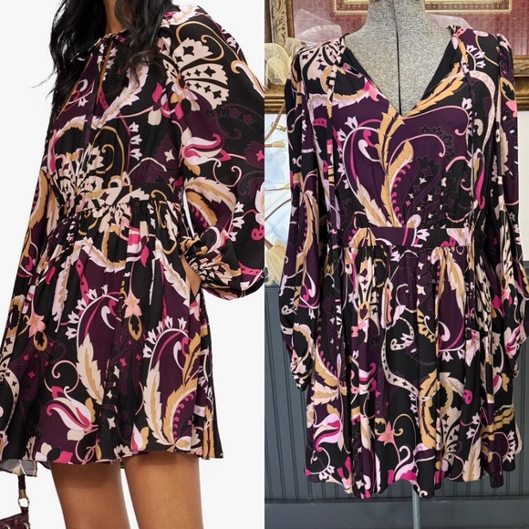 Ted Baker | Dresses | Ted Baker Rhabia Relaxed Paisley Mini Dress With ...